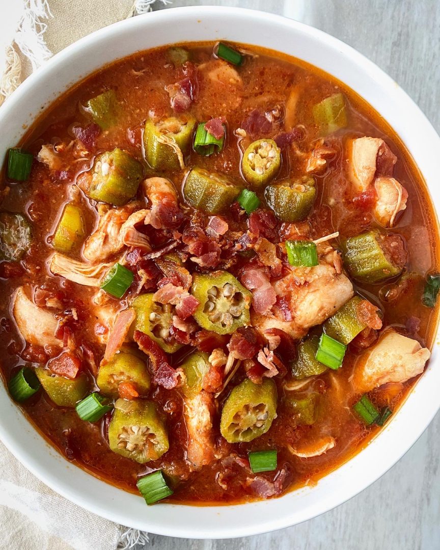 Okra & Tomatoes with Chicken - blackpeoplesrecipes.com