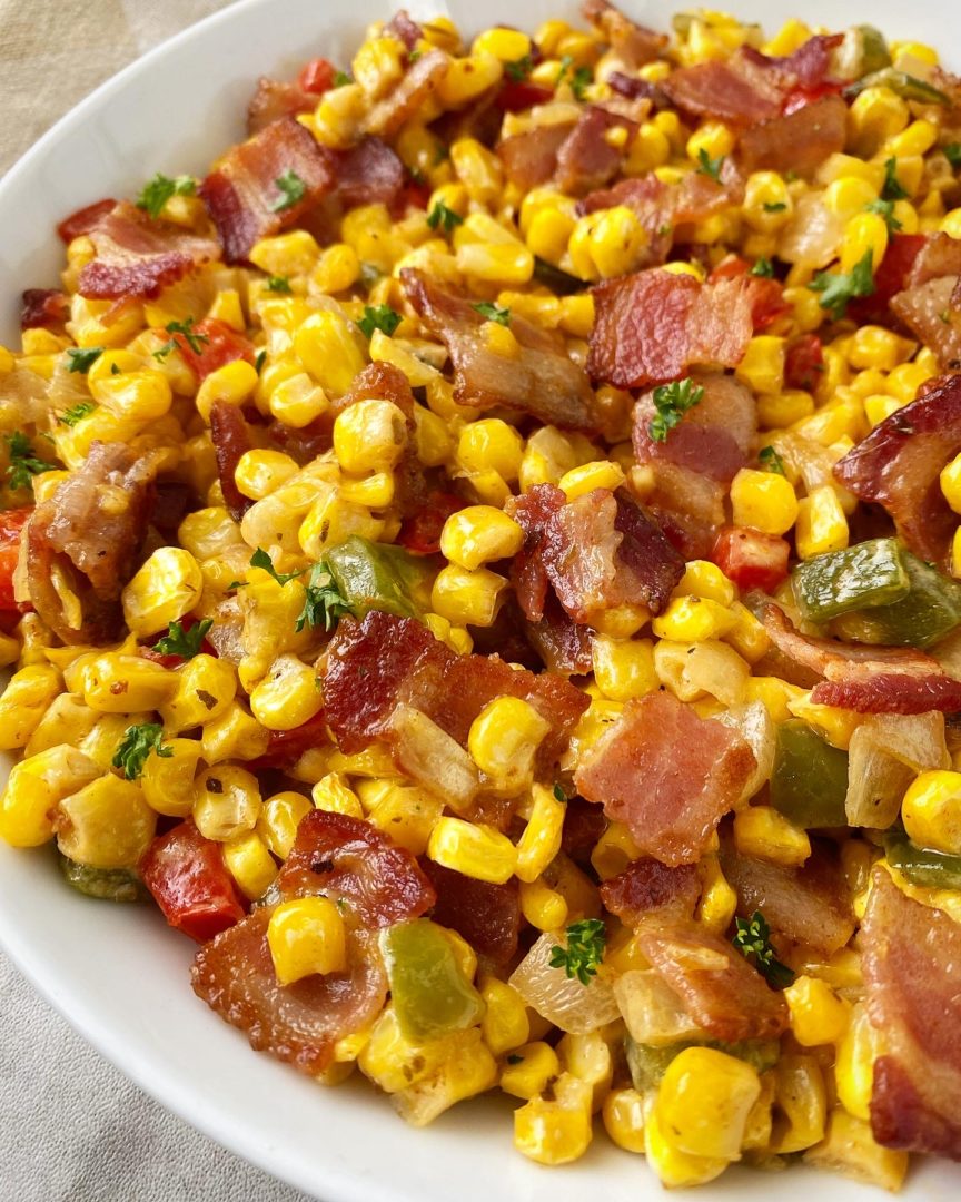 Bacon Corn Maque Choux - blackpeoplesrecipes.com