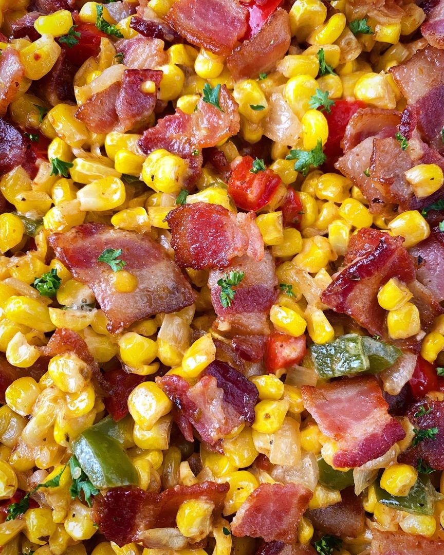 Bacon Corn Maque Choux - blackpeoplesrecipes.com