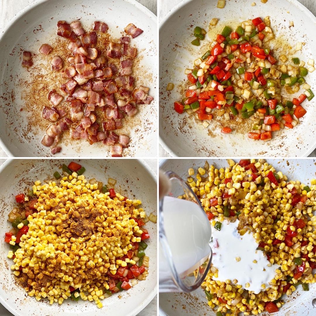 Bacon Corn Maque Choux - blackpeoplesrecipes.com